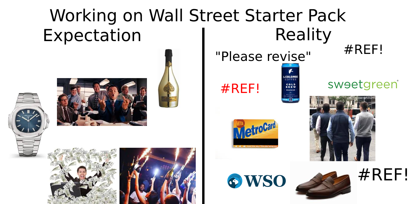 Working on Wall Street Starter Pack | /r/starterpacks | Starter Packs | Know Your Meme