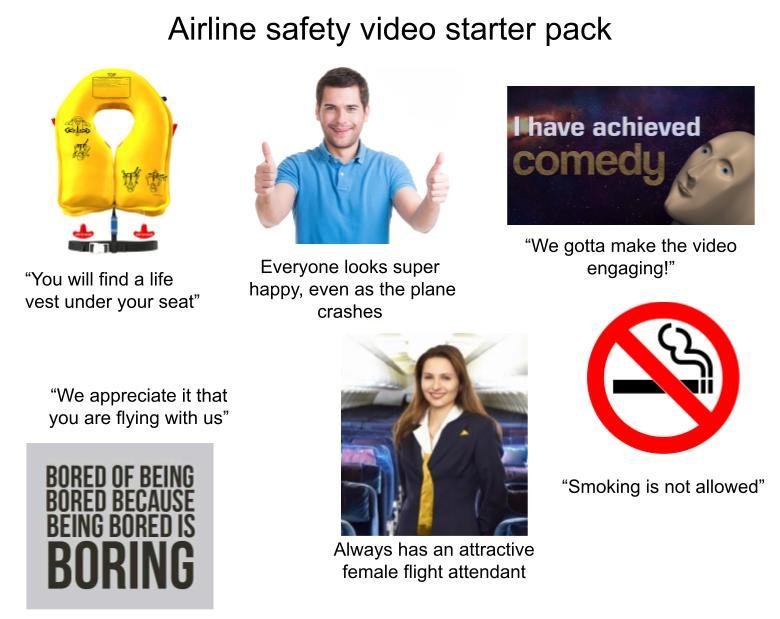 Airline safety video starter pack | /r/starterpacks | Starter Packs ...