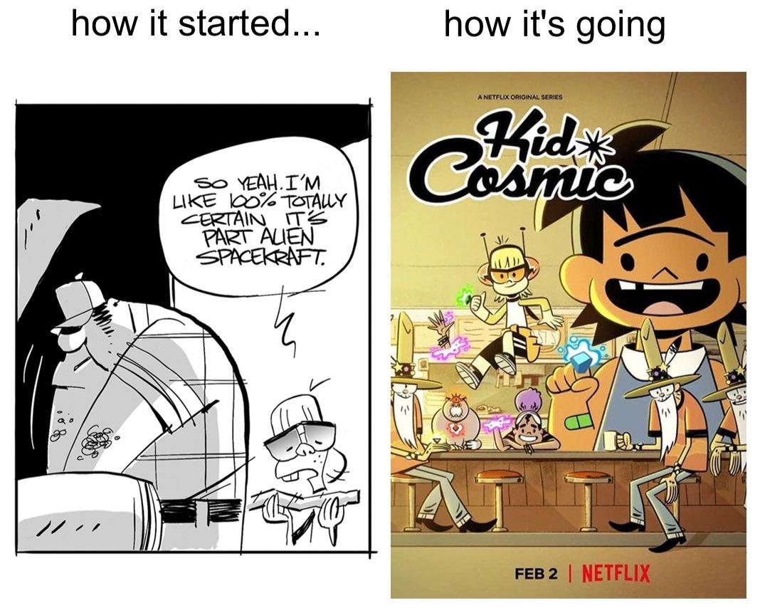 Kid Cosmic, original concept vs final product | Netflix | Know Your Meme