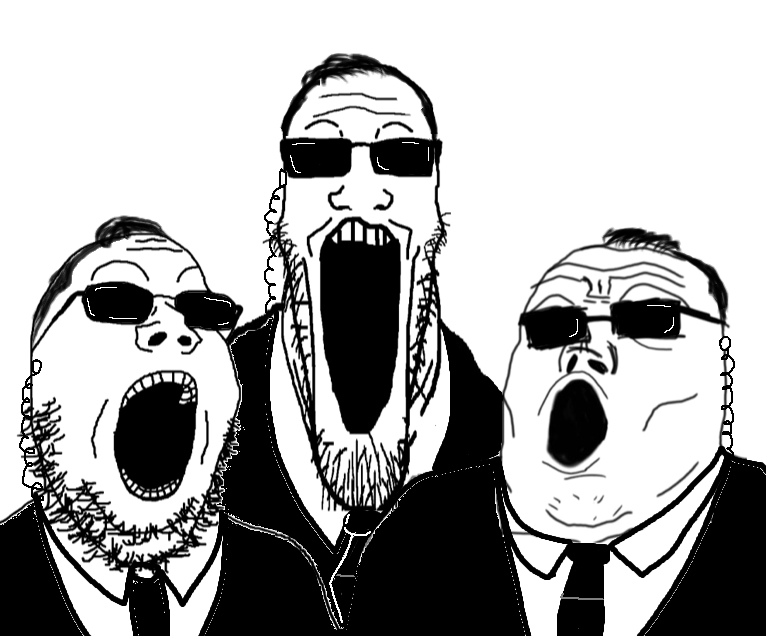 soyjak trio (agents) | Soy Boy Face / Soyjak | Know Your Meme