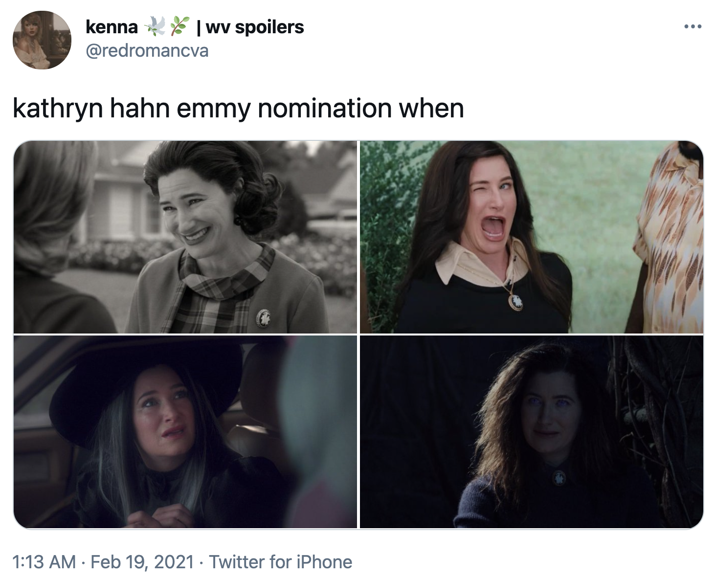 kathryn hahn emmy nomination when | Agnes Harkness Winking | Know Your Meme