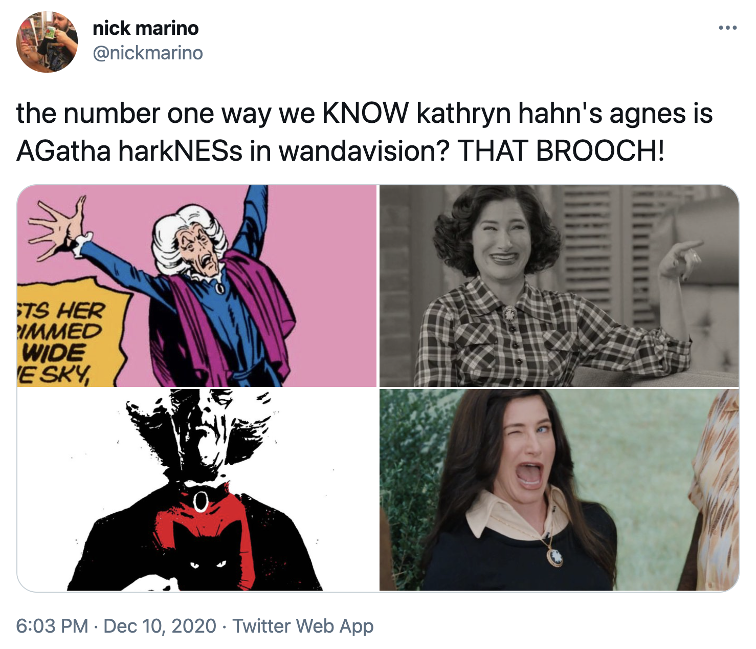 the number one way we KNOW kathryn hahn's agnes is AGatha harkNESs in ...