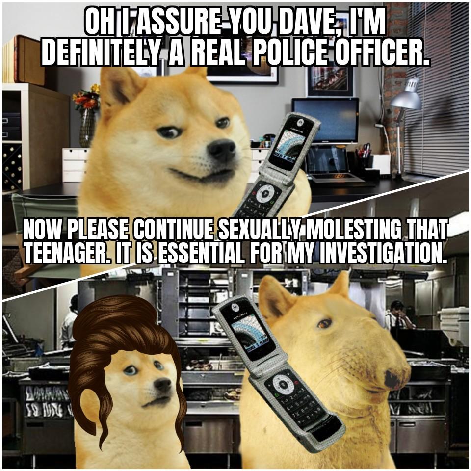 Le strip search phone call scam has arrived. | /r/dogelore | Ironic ...