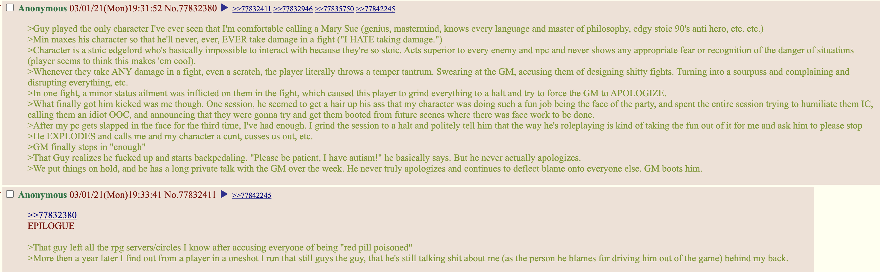 anon and the autistic mary sue | Greentext Stories | Know Your Meme