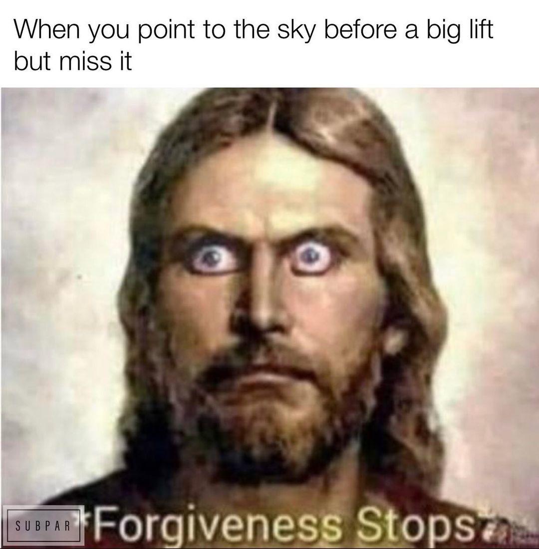 When You Point to the Sky Before a Big Lift But Miss It | Forgiveness ...