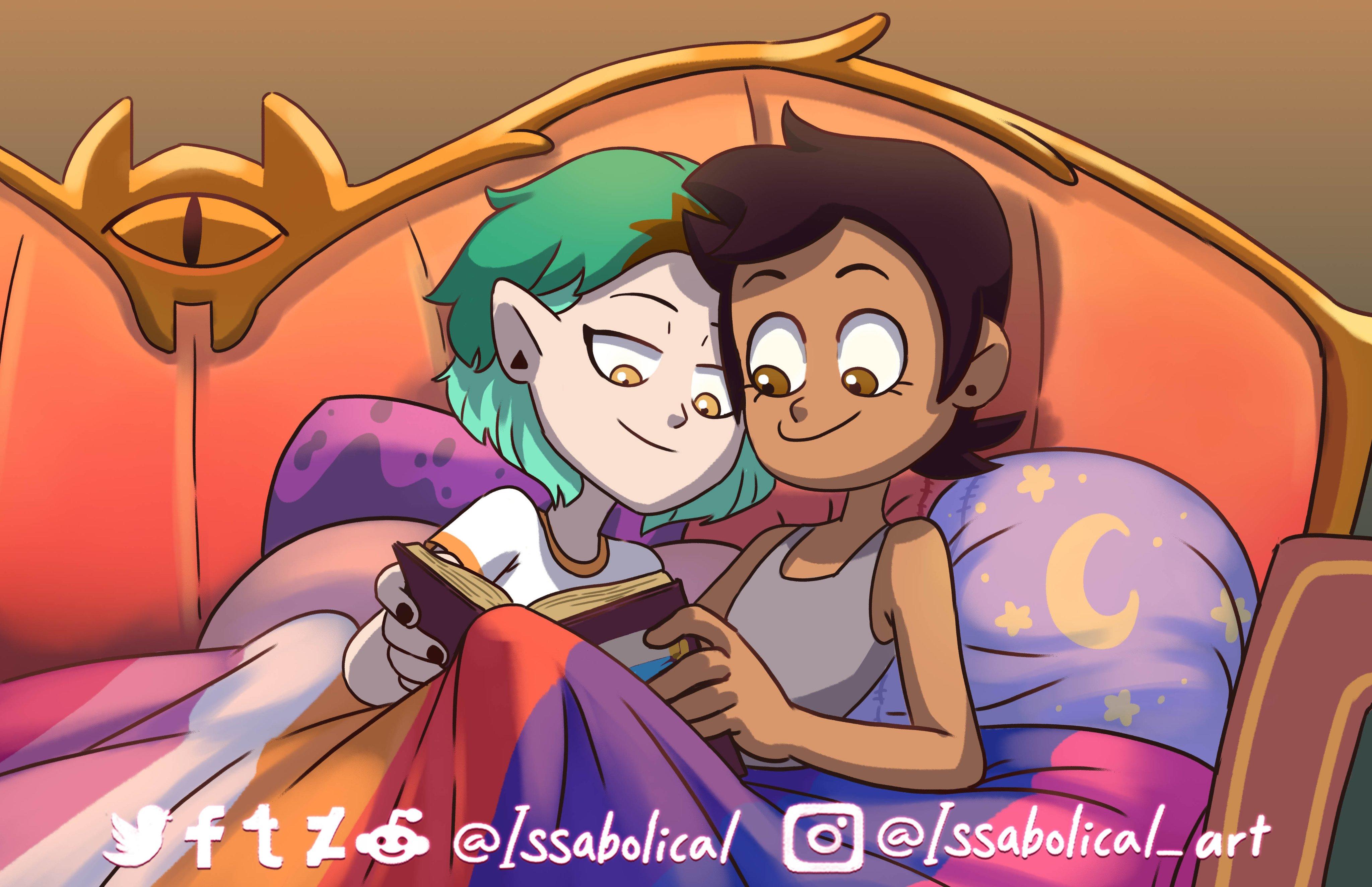 Gal pals in bed | The Owl House | Know Your Meme