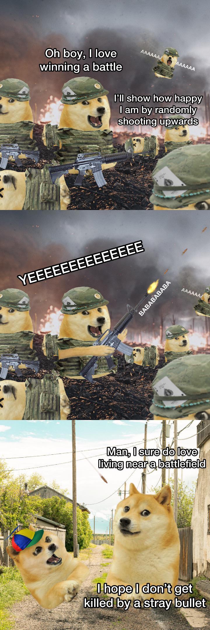 Le celebration gunfire has arrived | /r/dogelore | Ironic Doge Memes ...