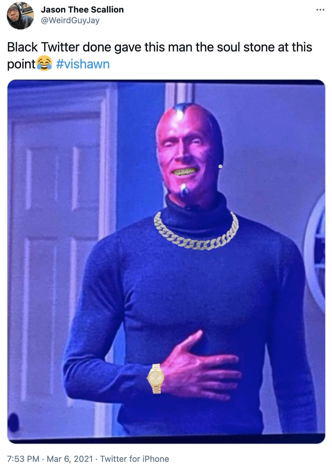 Black Twitter done gave this man the soul stone at this point | Vishawn ...
