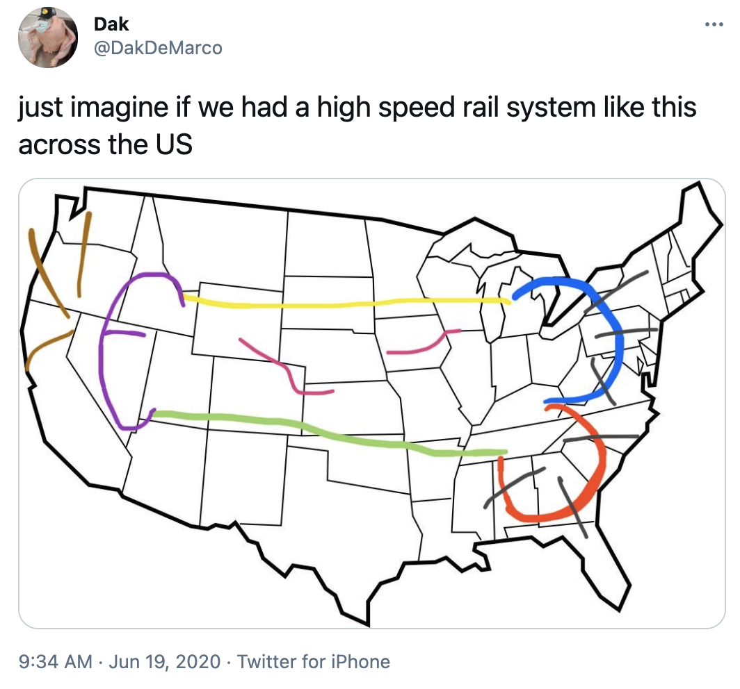 just imagine if we had a high speed rail system like this across the US ...