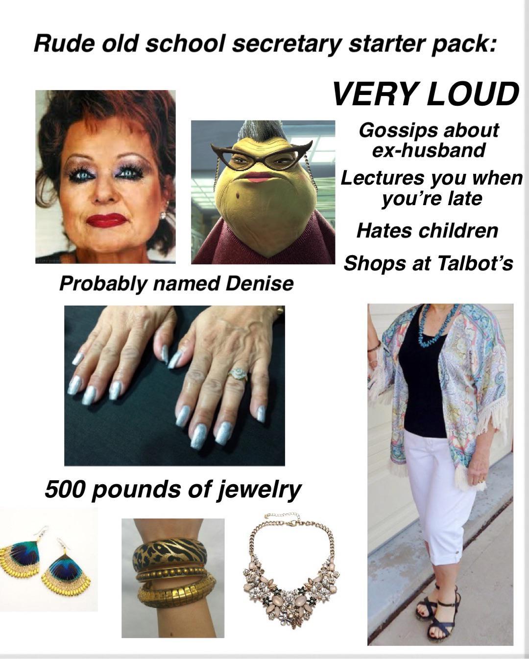 Rude old school secretary starter pack | /r/starterpacks | Starter ...