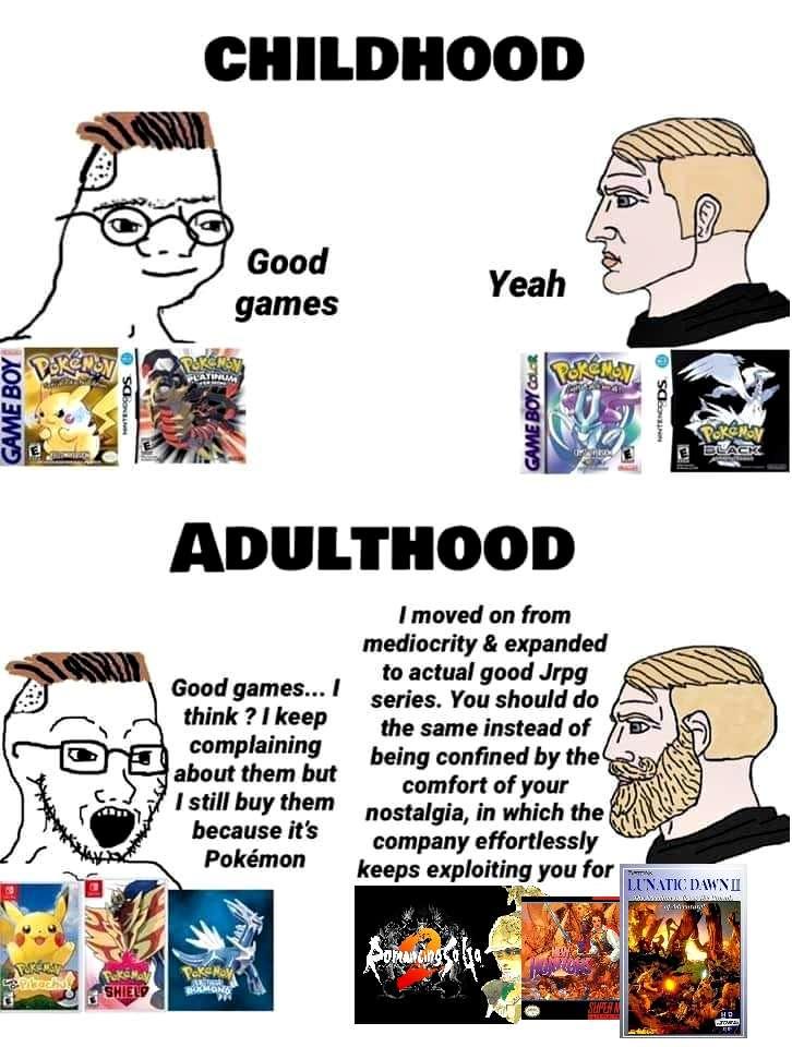 zoomer (pokemon) vs yes chad (jrpg) | Wojak Comics | Know Your Meme