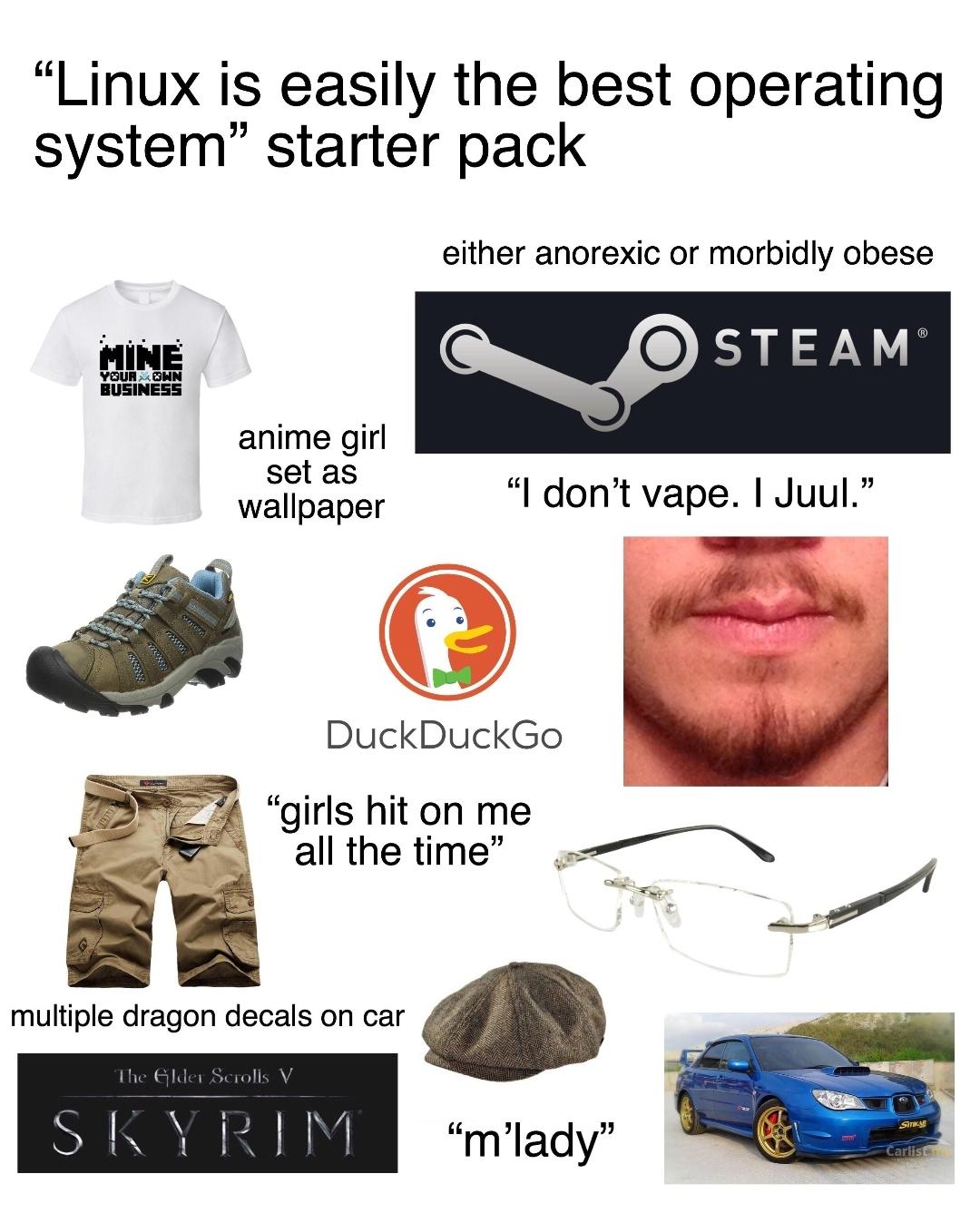 "Linux is easily the best operating system" starter pack | /r ...