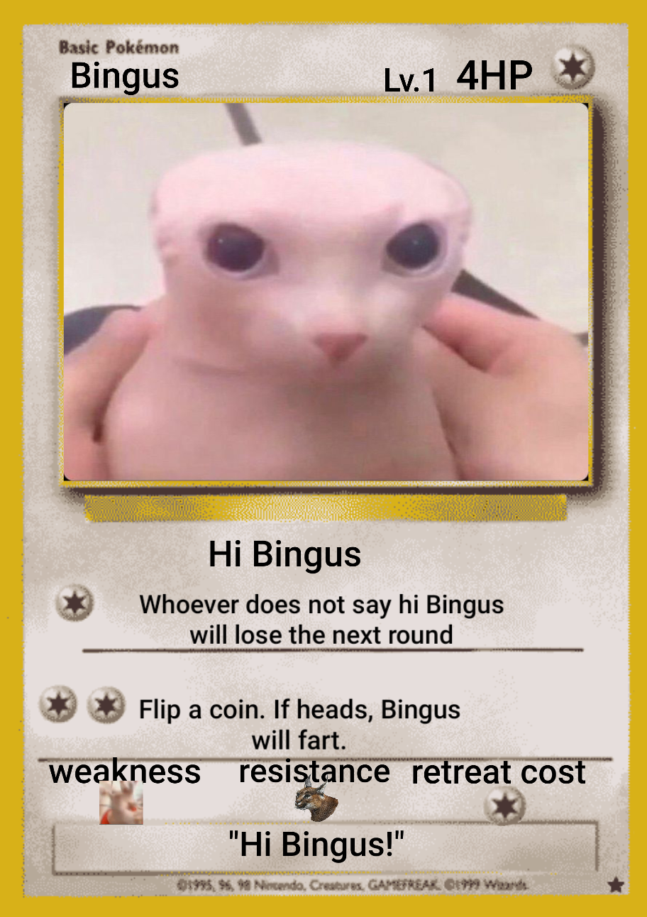 Bingus Pokemon Card | Bingus | Know Your Meme
