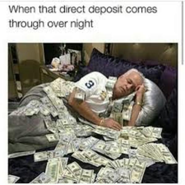 cash blanket | Direct Deposit: $1400 | Know Your Meme