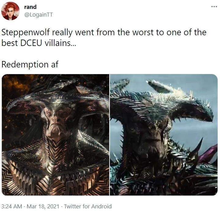 Steppenwolf really went from the worst to one of the best DCEU villains ...
