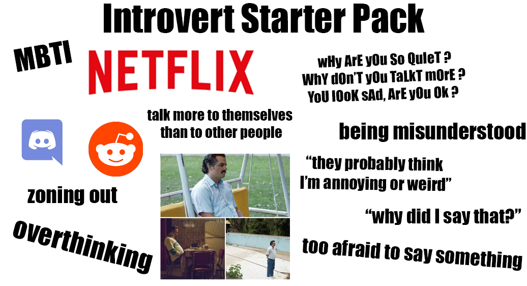 Introvert Starter Pack | /r/starterpacks | Starter Packs | Know Your Meme