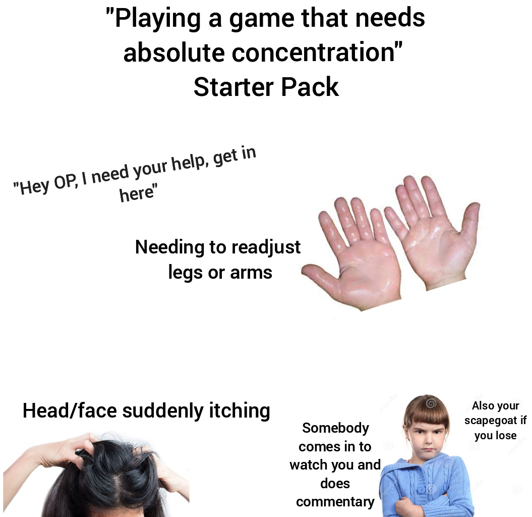 "Playing a game that needs absolute concentration" Starterpack | /r ...