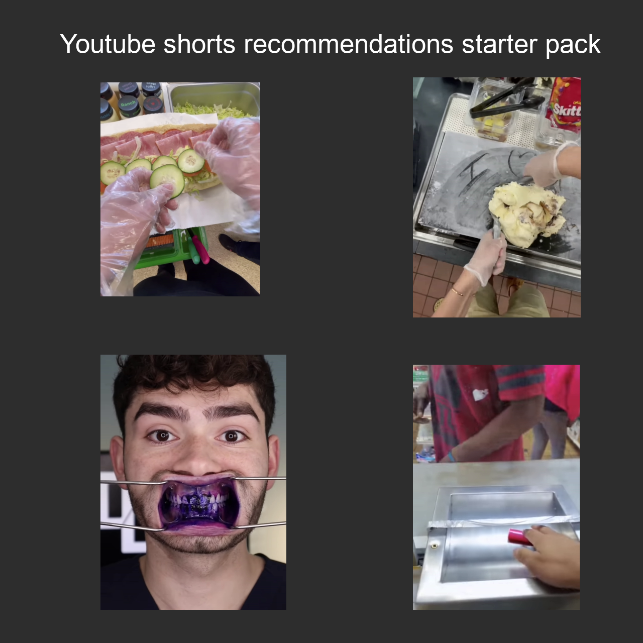 YouTube shorts recommendations starter pack | /r/starterpacks | Starter ...
