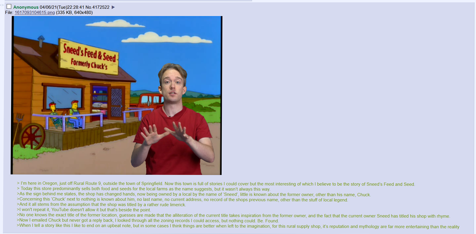 Tom Scott visiting Sneed | Sneed's Feed and Seed | Know Your Meme