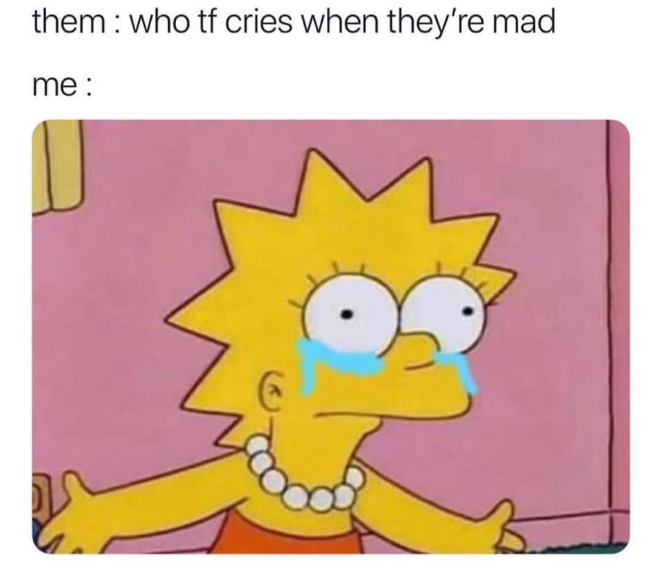 who tf cries when they fight | Lisa Simpson Crying / "Wanna Fight ...
