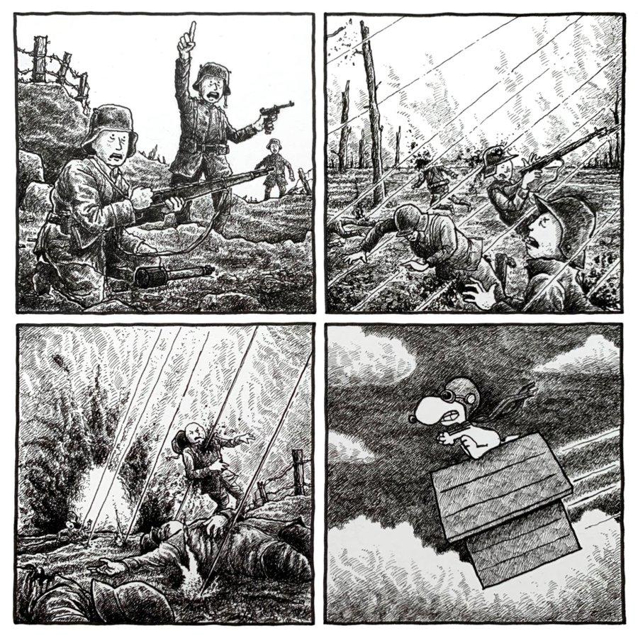 Snoopy doesn't talk about the war... | Peanuts | Know Your Meme