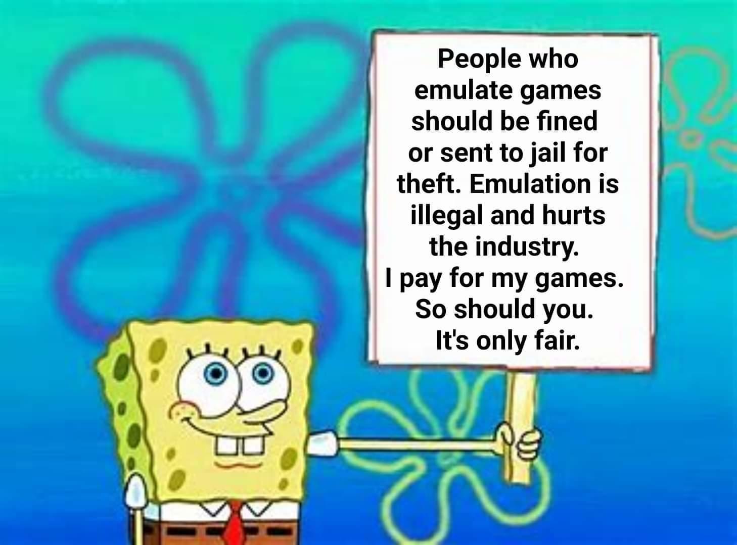"Emulation is illegal", "hurts the industry" | SpongeBob SquarePants ...
