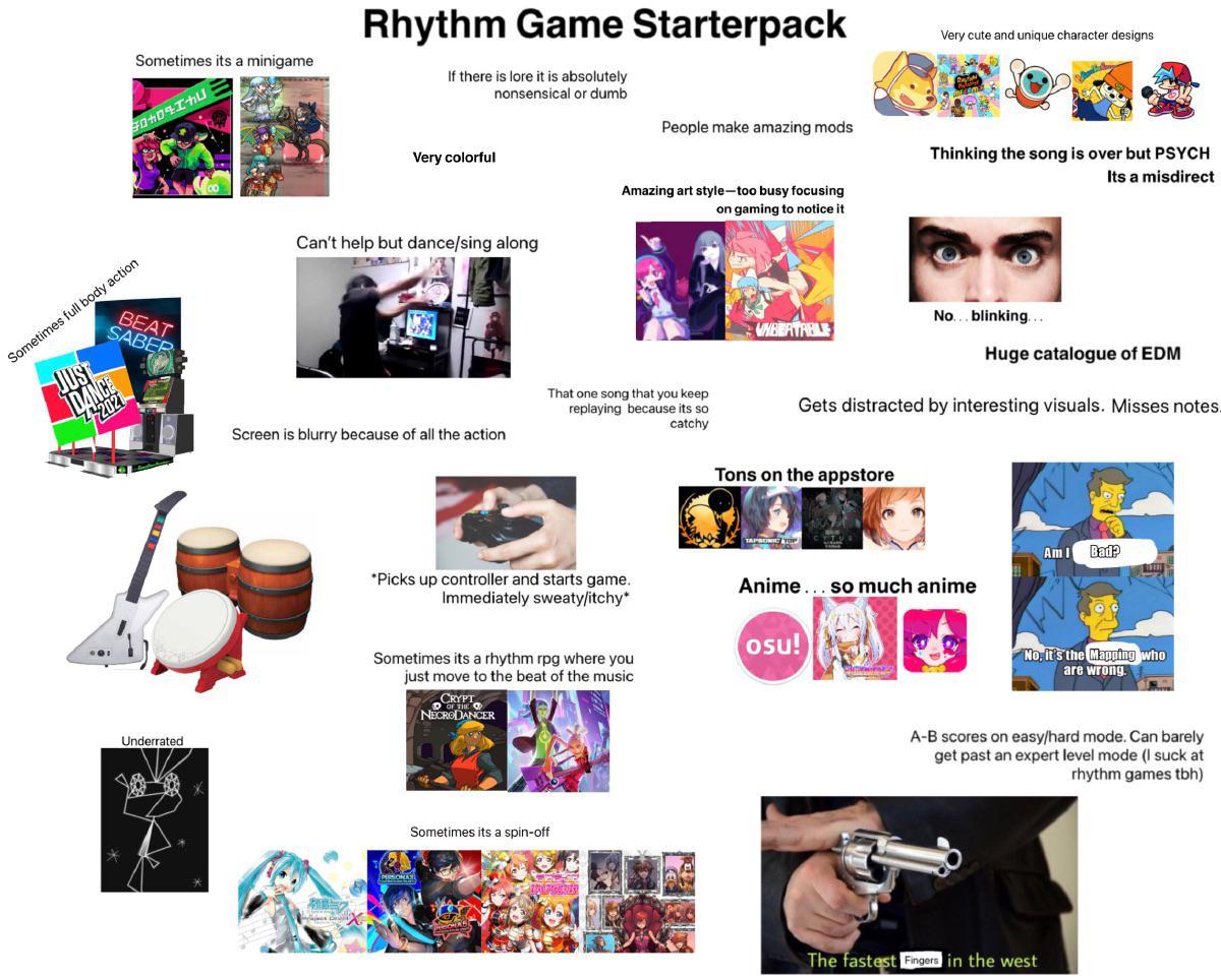 Rhythm Game Starter pack | /r/starterpacks | Starter Packs | Know Your Meme