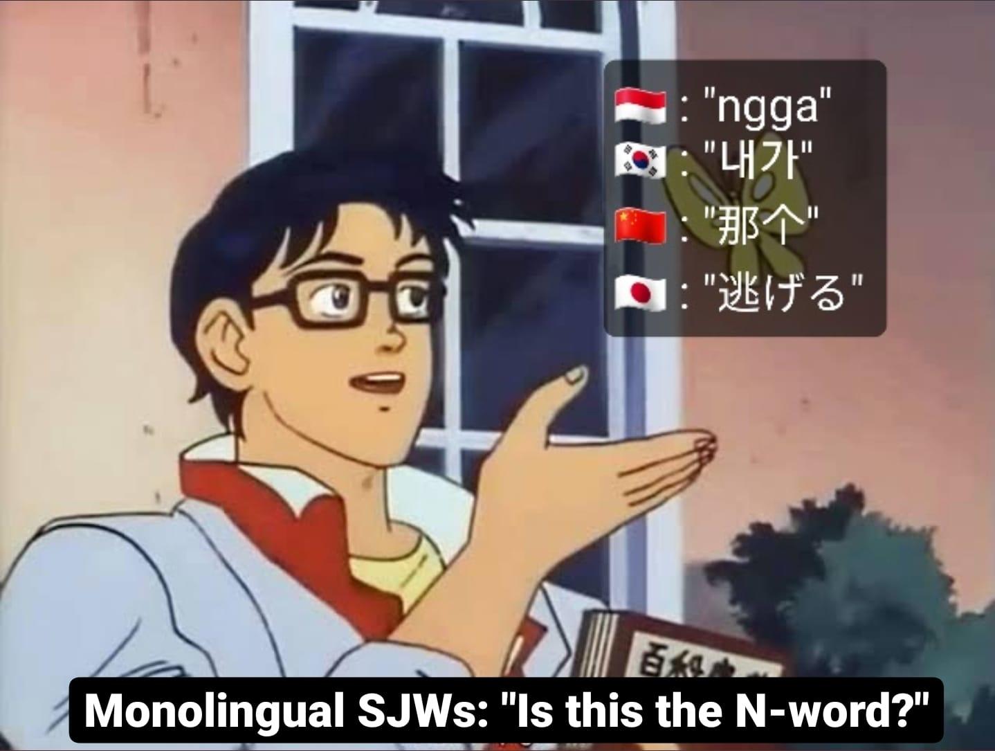 Monolinguals be like | Language Miscomprehension of "Ngga" | Know Your Meme