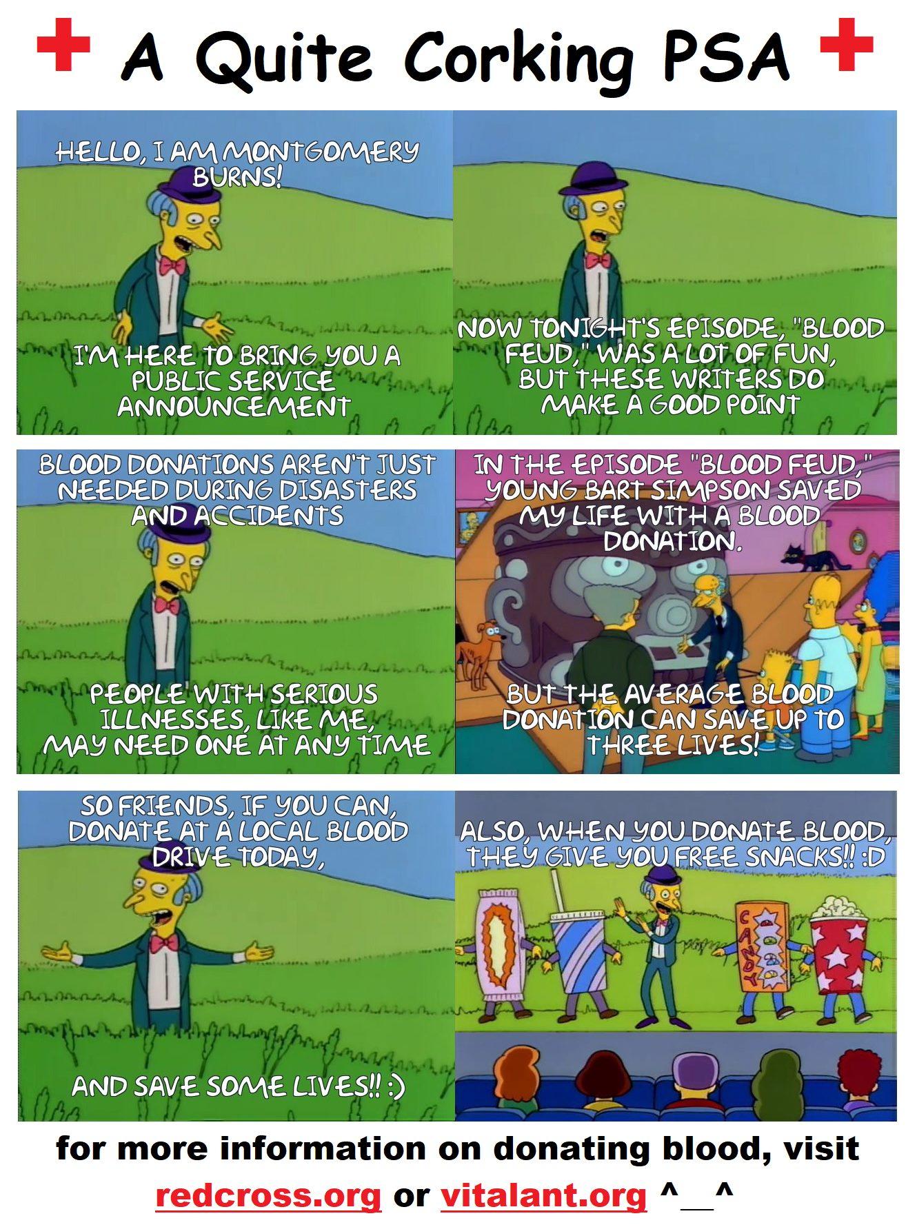 Blood Donation PSA | Simpsons Bortposting® | Know Your Meme