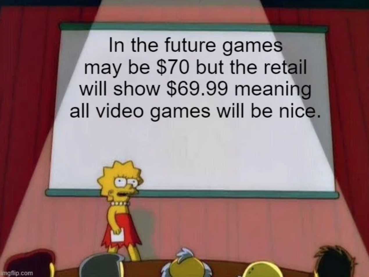 retail prices of games | Lisa Simpson's Presentation | Know Your Meme