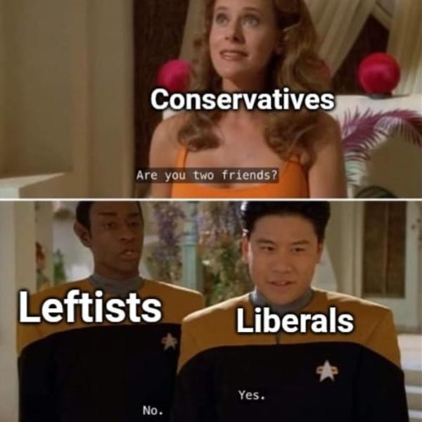 Liberals: Yes, Leftists: No | Are You Two Friends? | Know Your Meme