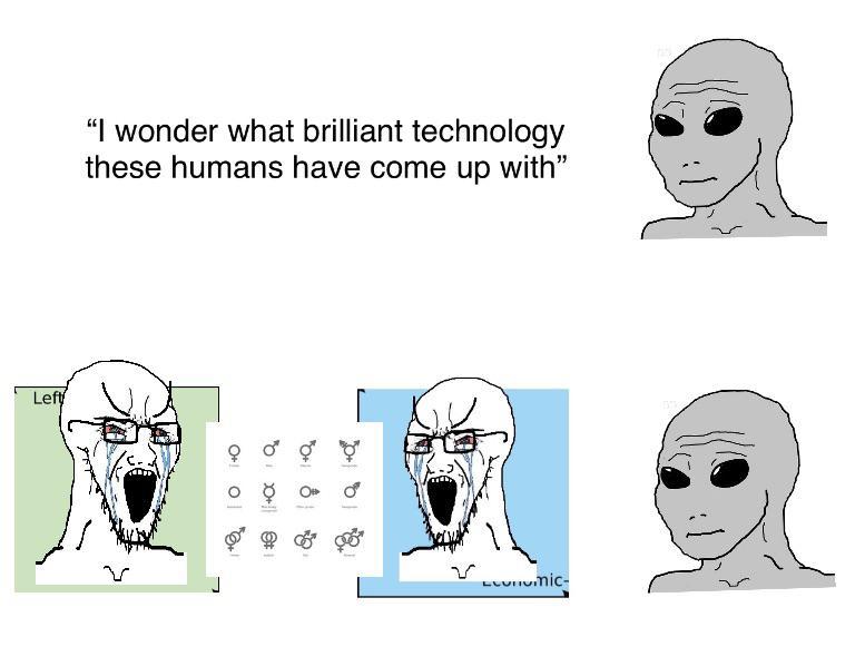 Aliens spectating the soyjak war be like | /r/PoliticalCompassMemes ...