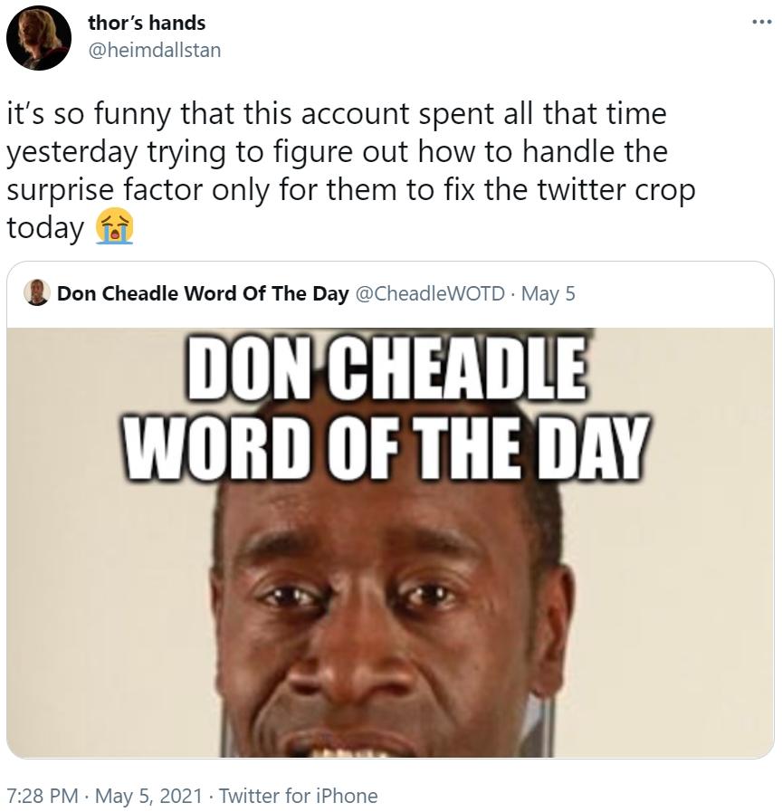 it’s so funny that this account spent all that time yesterday trying to ...