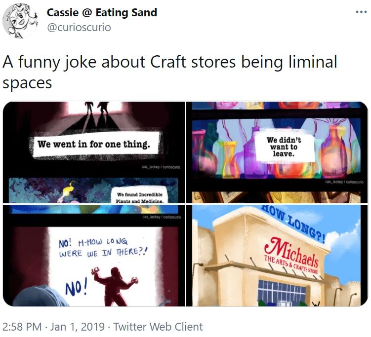 A funny joke about Craft stores being liminal spaces | Liminal Spaces ...