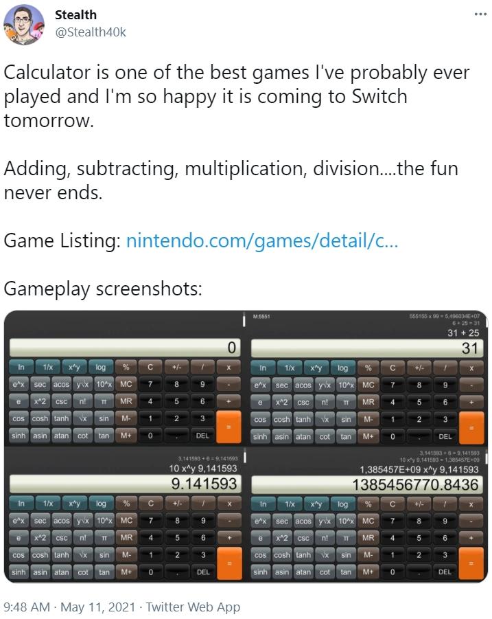 Calculator is one of the best games I've probably ever played and I'm ...