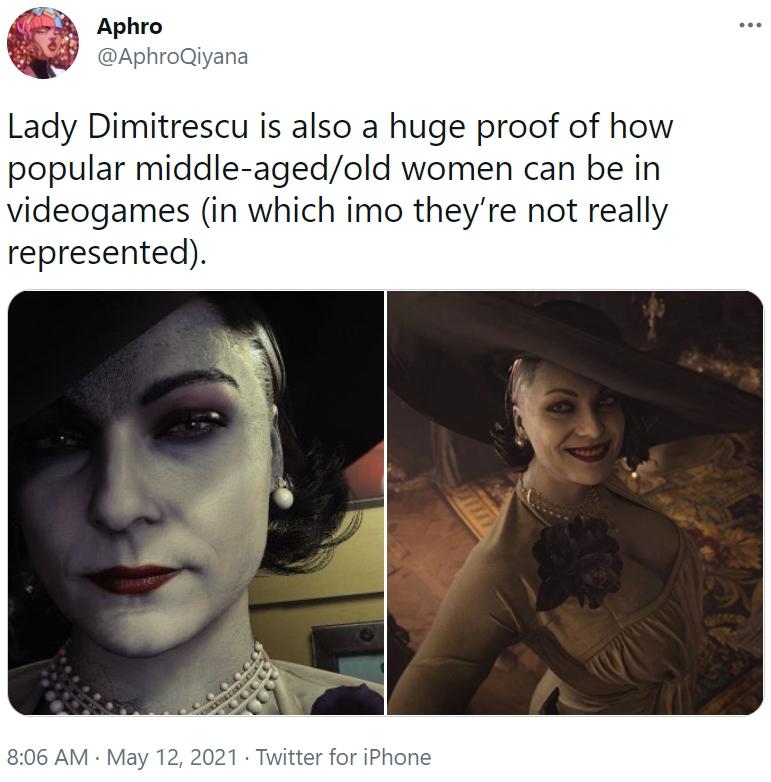 Lady Dimitrescu is also a huge proof of how popular middle-aged/old ...