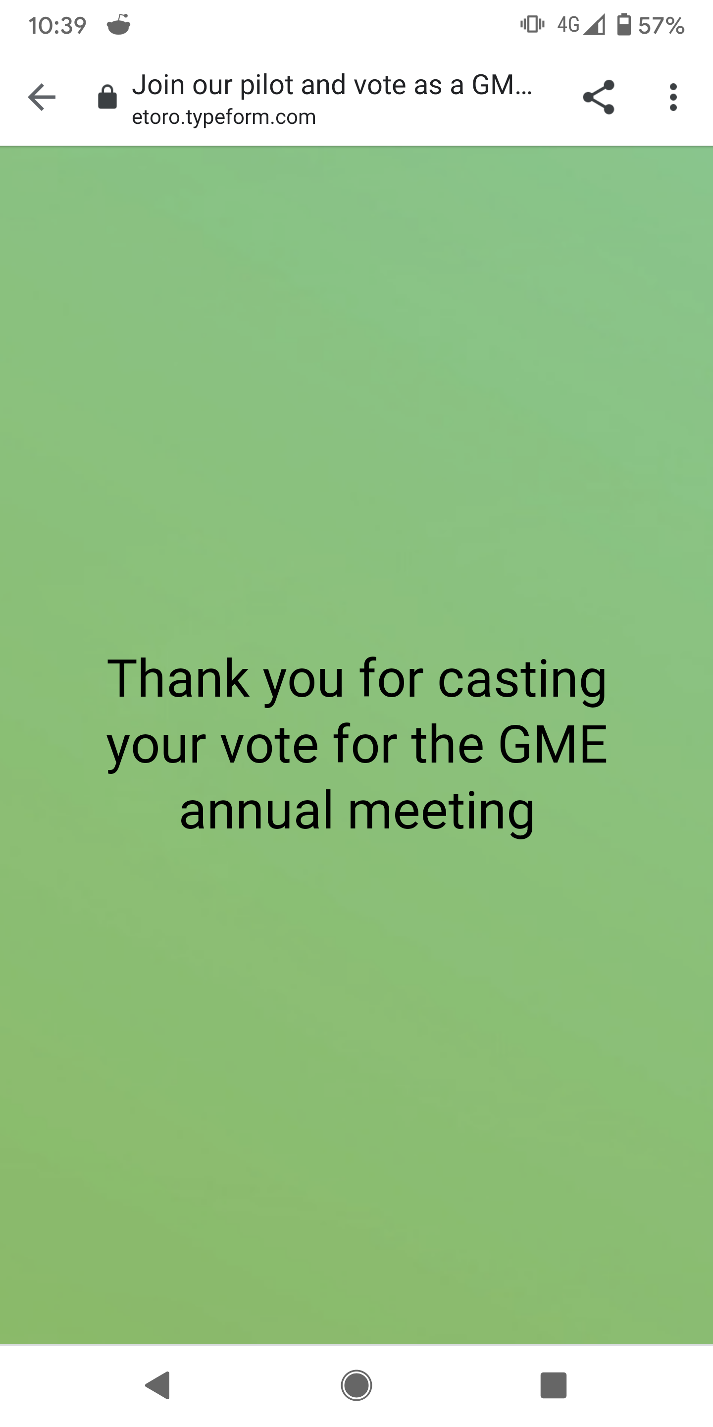 Finally getting to vote for GME shareholders on etoro, well done apes ...