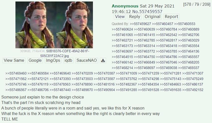 Someone just explain to me the design choice | Aloy (Horizon Zero Dawn ...