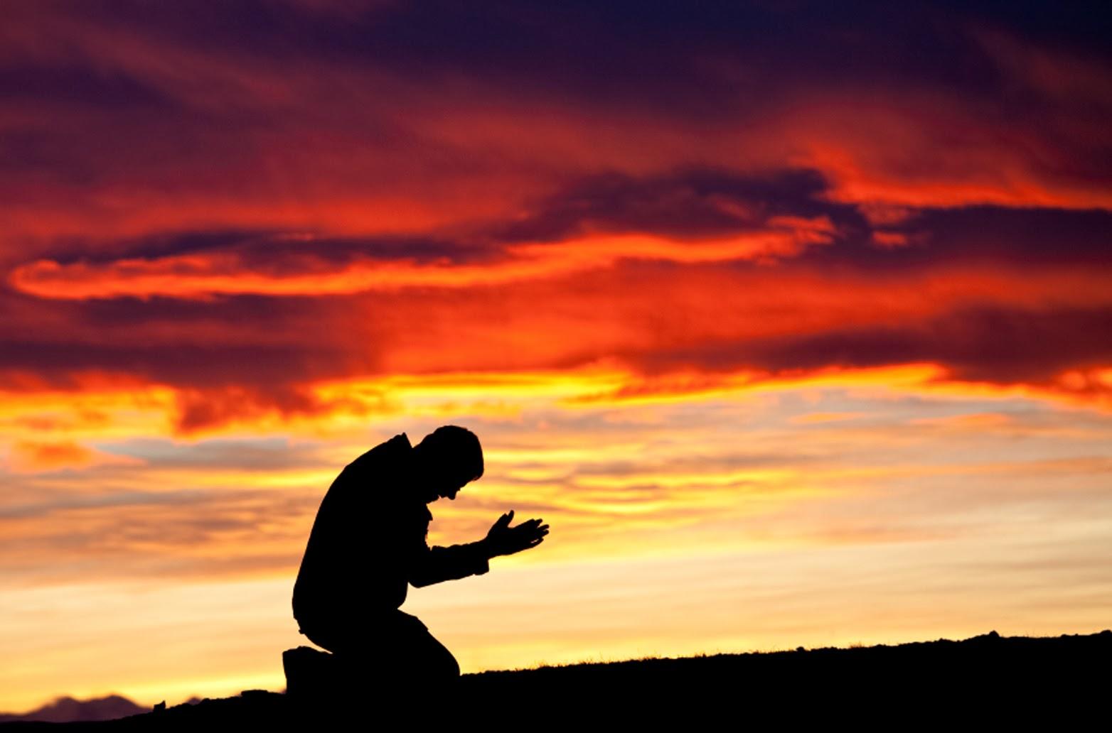Man Praying Against Sunset | Another Day of Thanking God | Know Your Meme