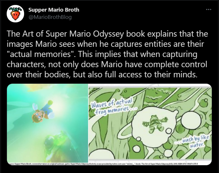 Mario sees the memories of whatever he captures. | Super Mario Odyssey ...