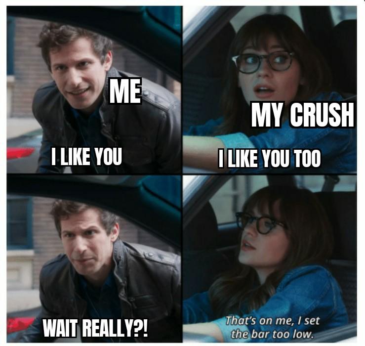 Lowering Standards | That's On Me, I Set the Bar Too Low | Know Your Meme