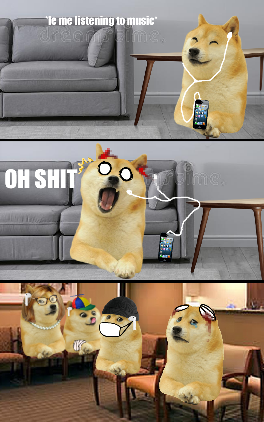le pesky headphone cord has arrived | /r/dogelore | Ironic Doge Memes ...