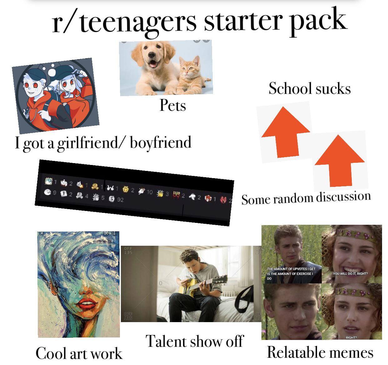 r/teenagers starter pack | /r/starterpacks | Starter Packs | Know Your Meme