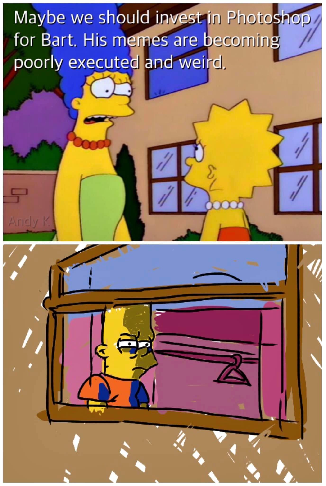 His memes are becoming poorly executed and weird. | Simpsons ...