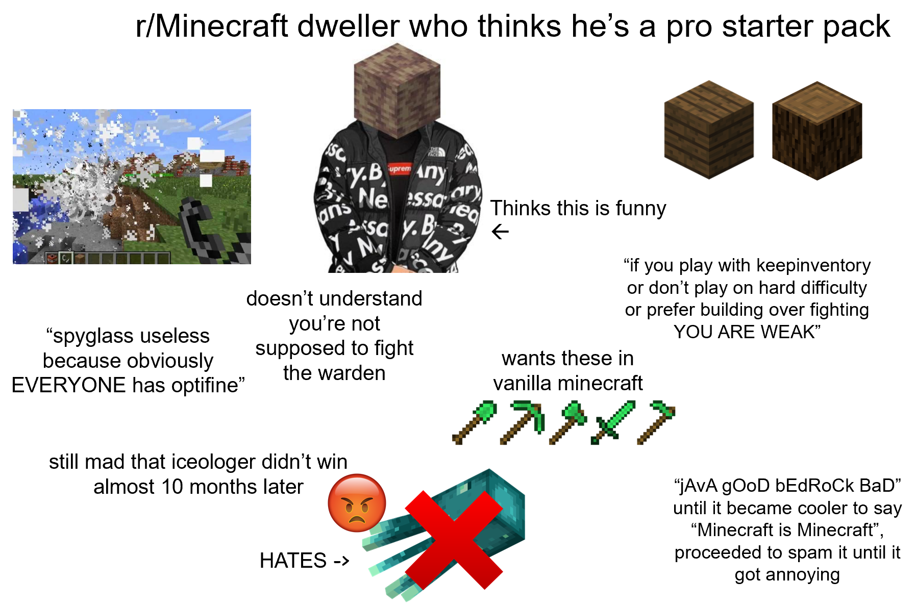 r/Minecraft dweller who thinks he's a pro starter pack | /r ...