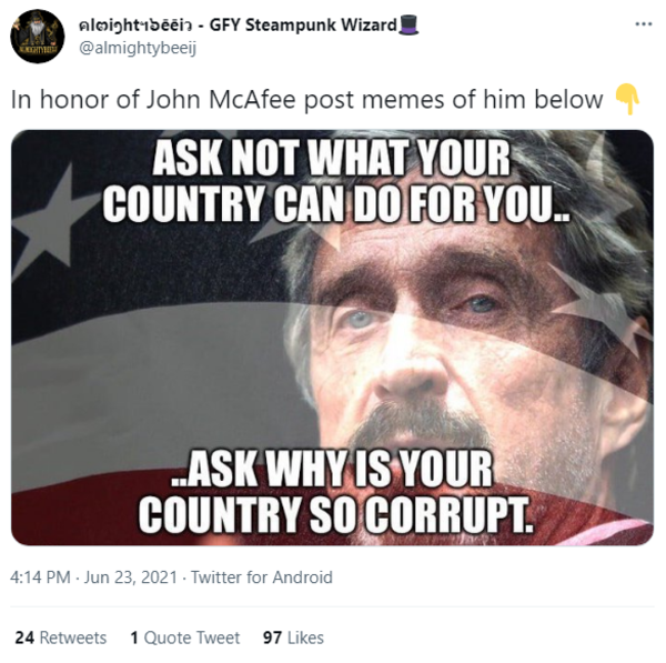 John McAfee Death | John McAfee's Death | Know Your Meme