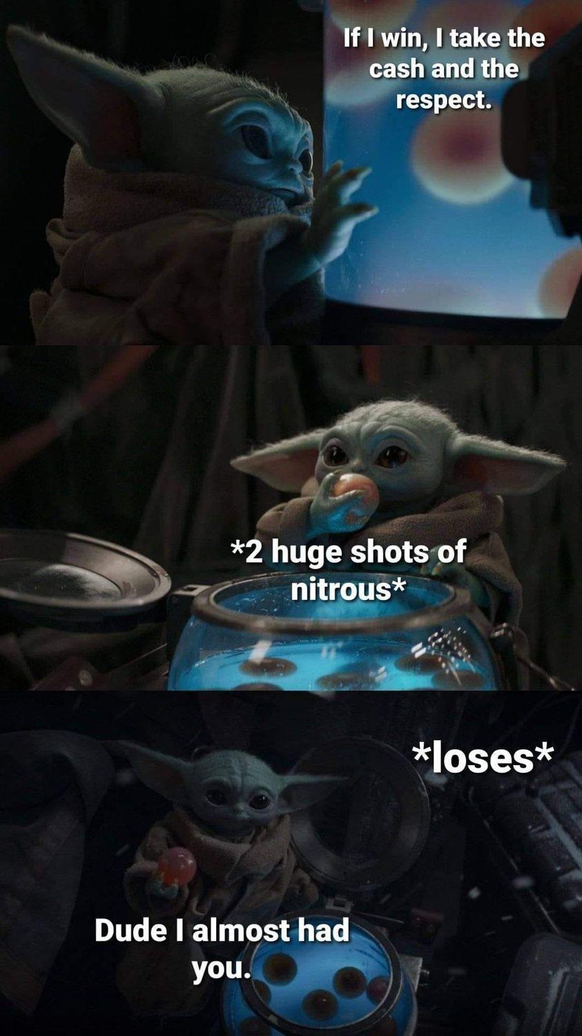 Baby Yoda Races | Fast And Furious | Know Your Meme