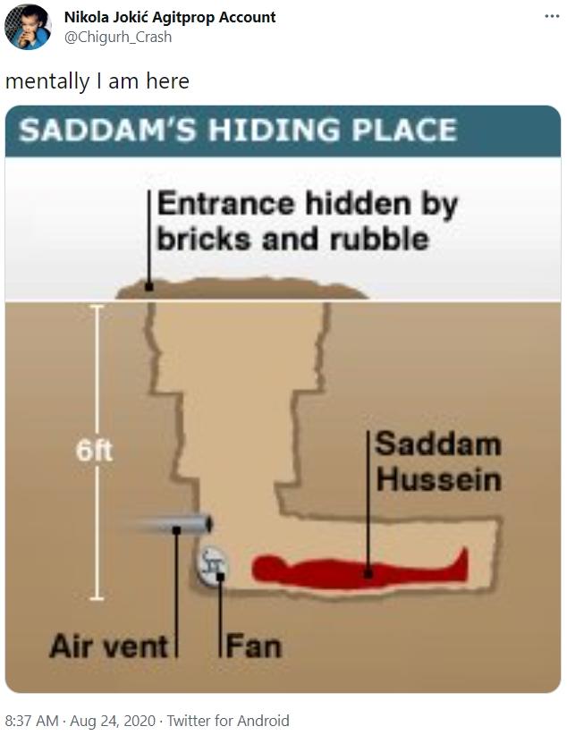Mentally I'm in Saddam's Hiding Place | Saddam Hussein's Hiding Place ...