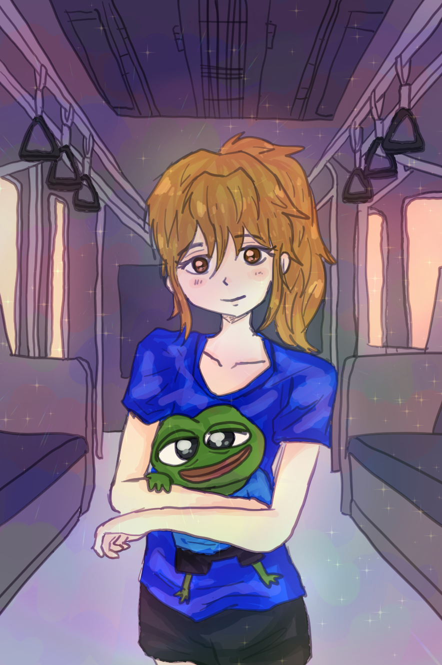 aspie holding apu on a train | Ashbie Moon | Know Your Meme