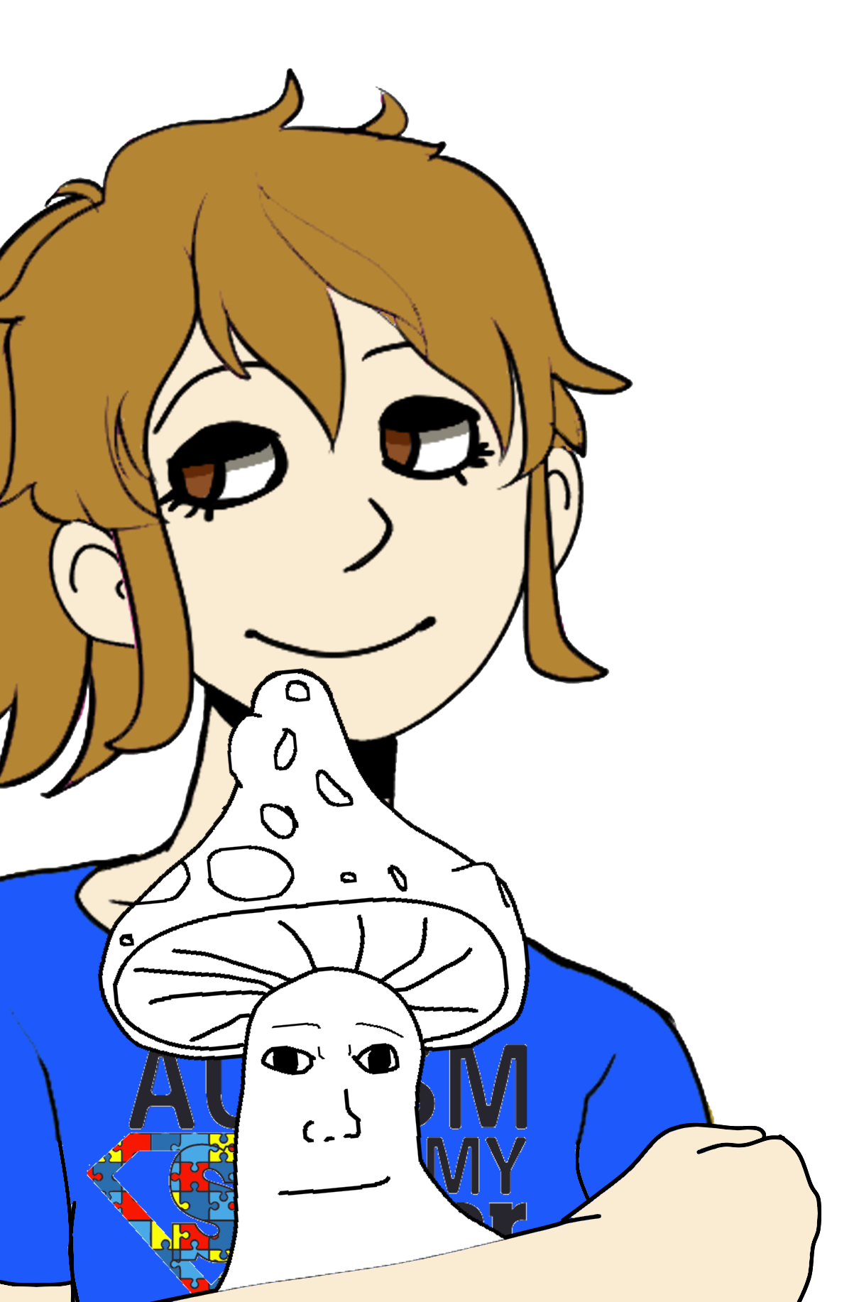 Aspie holding shroomjak | Shroomjak / Mushroom Wojak | Know Your Meme